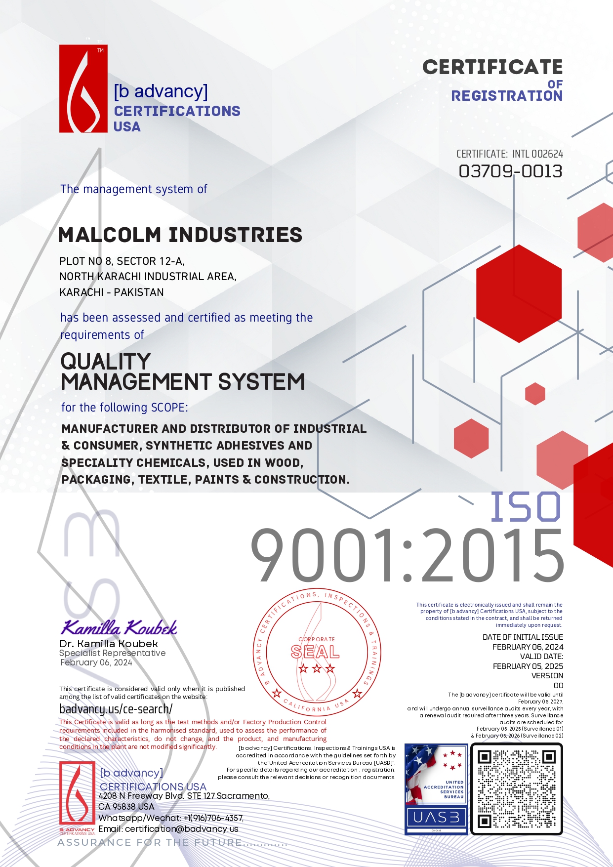 Certificate – MALCOLM INDUSTRIES || MANUFACTURERS OF VINYL/ACRYLIC ...